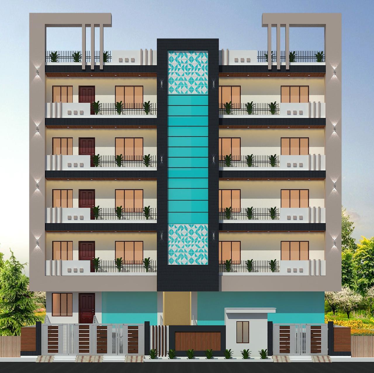 hostel building front elevation