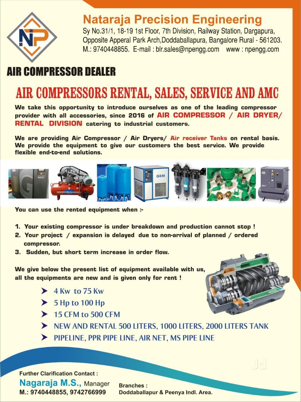 Nataraja Precision Engineering in Doddaballapur, Bangalore - Best Air ...