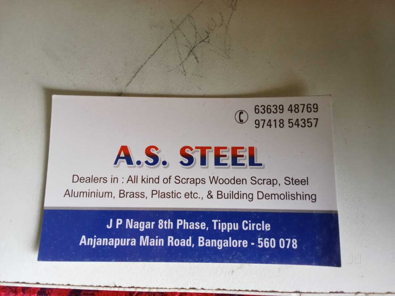 A.S. STEEL in Jp Nagar 8th Phase, Bangalore - Best Scrap Dealers in ...