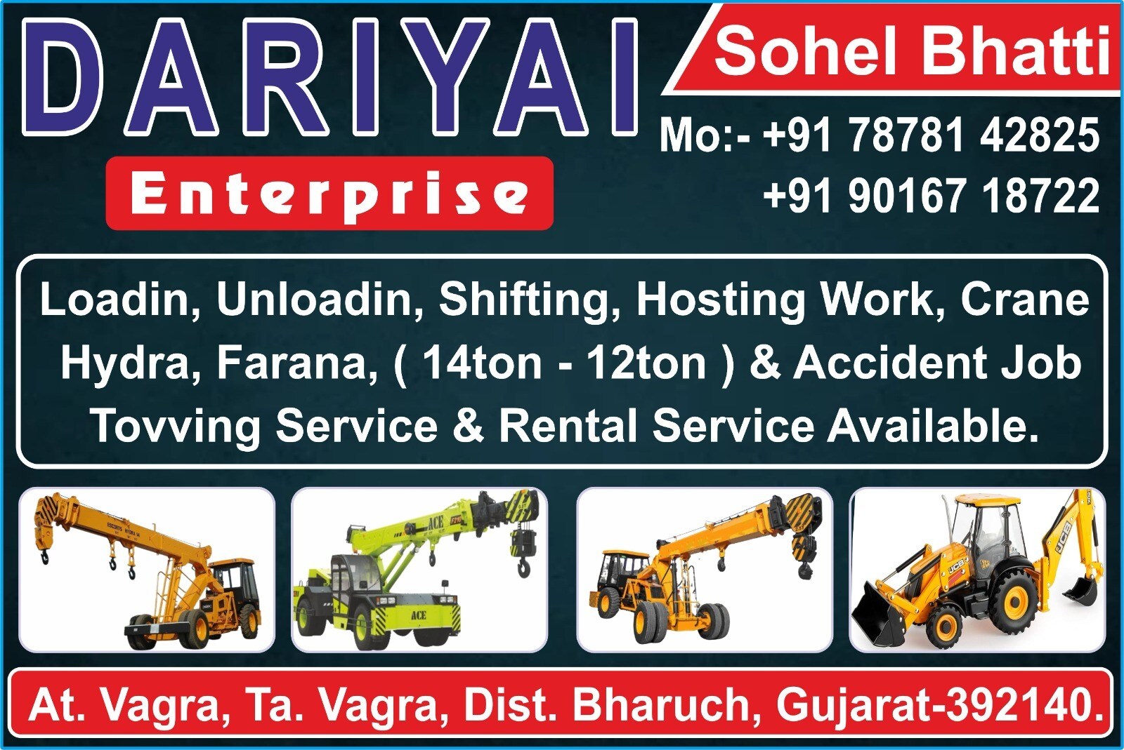 Dariyai Enterprises Vagra in Saran, Bharuch - Best Cranes On Rent in ...