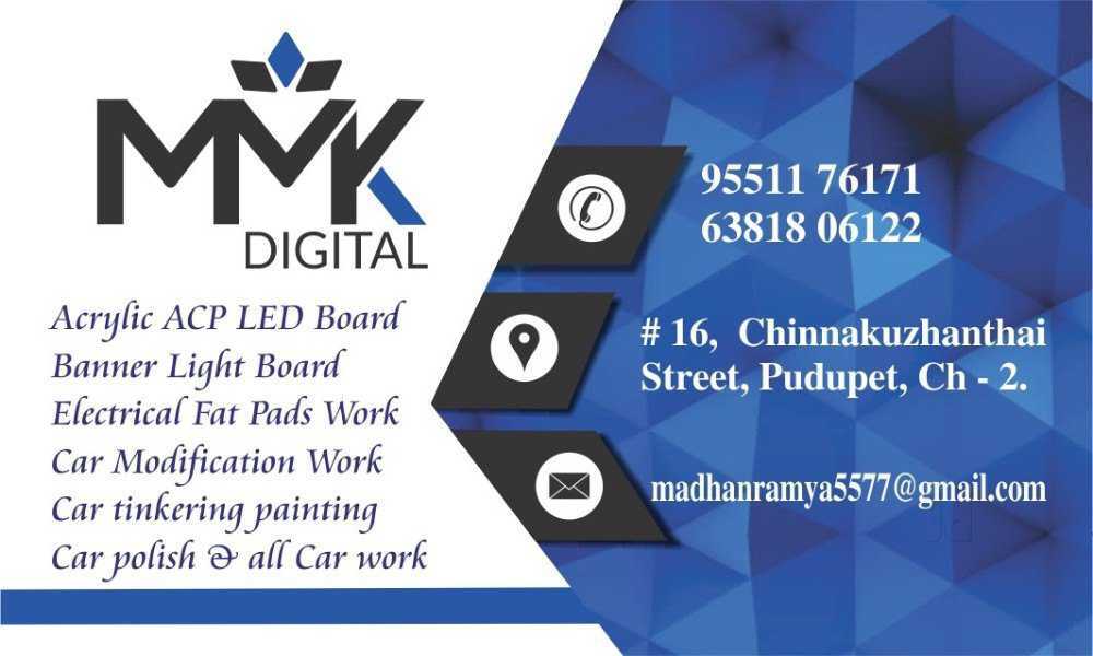Mmk Digital in Mukta Gardens-Chetpet, Chennai - Best Vinyl Sign Board ...