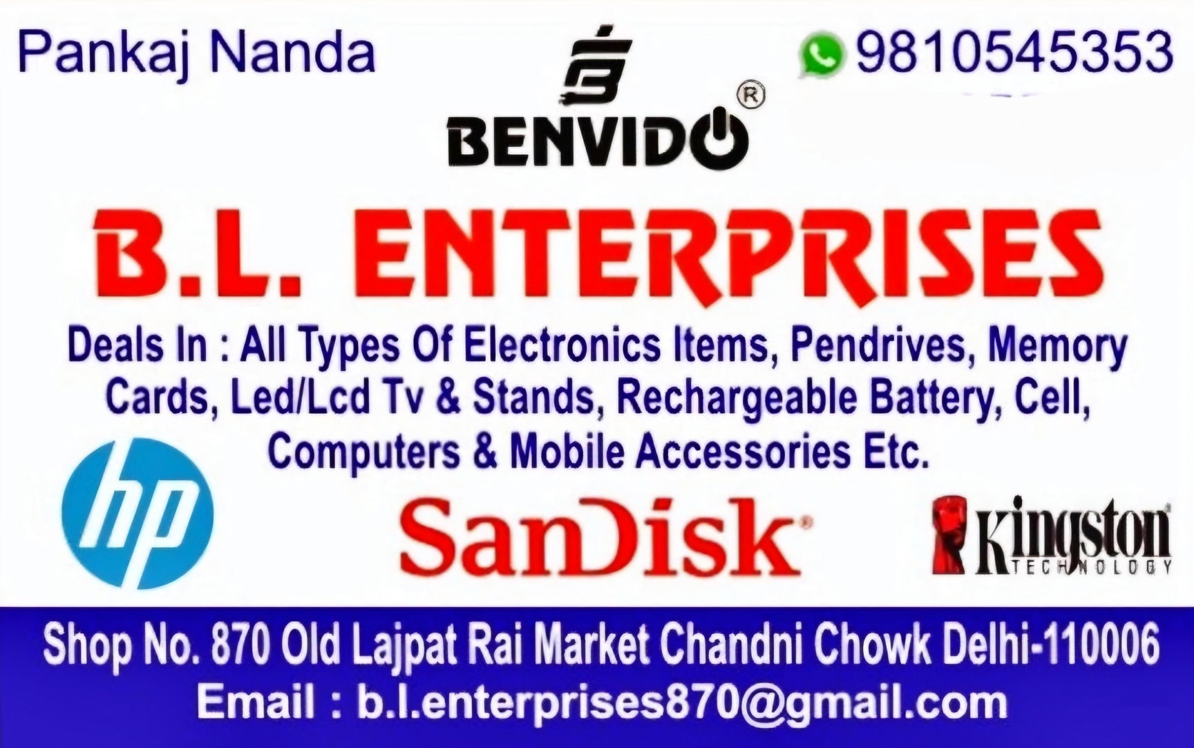 B L Enterprises in Chandni Chowk, Delhi - Best Electronic Goods ...