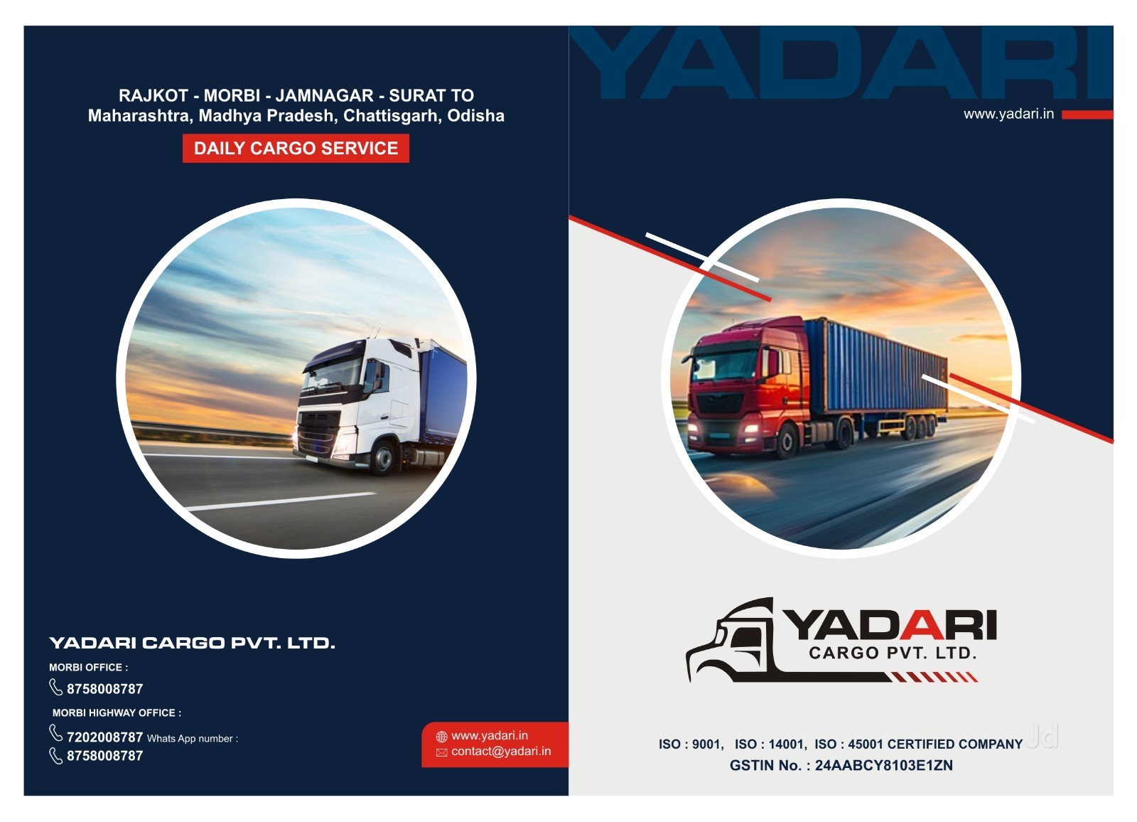Yadari Cargo Pvt Ltd in Panchasar Road, Morbi - Best Logistic Services ...