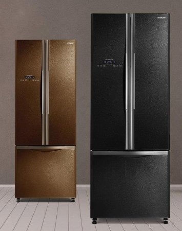HITACHI 466L 3 Star Frost Free Double Door Refrigerator (R-B500PND6 - GBK, Black Glass Finish ...