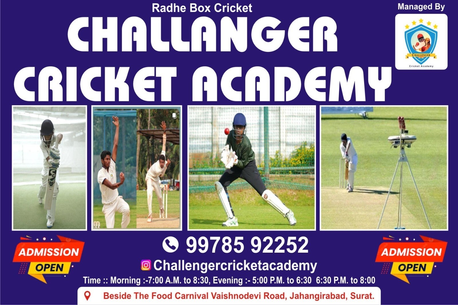 Challenger Cricket Academy in Jahangirabad,Surat - Best Cricket Clubs ...