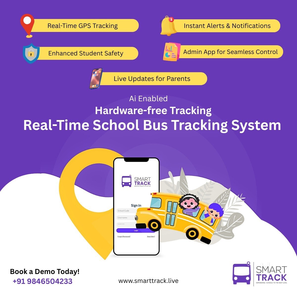Smart Track in Technopark, Thiruvananthapuram - Best School Bus ...